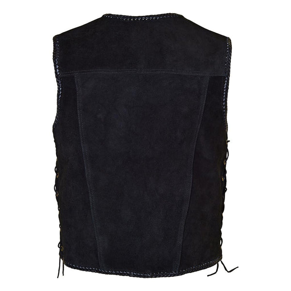 Men’s Leather Vest Black | Biker Leather Vest – RIDERACT